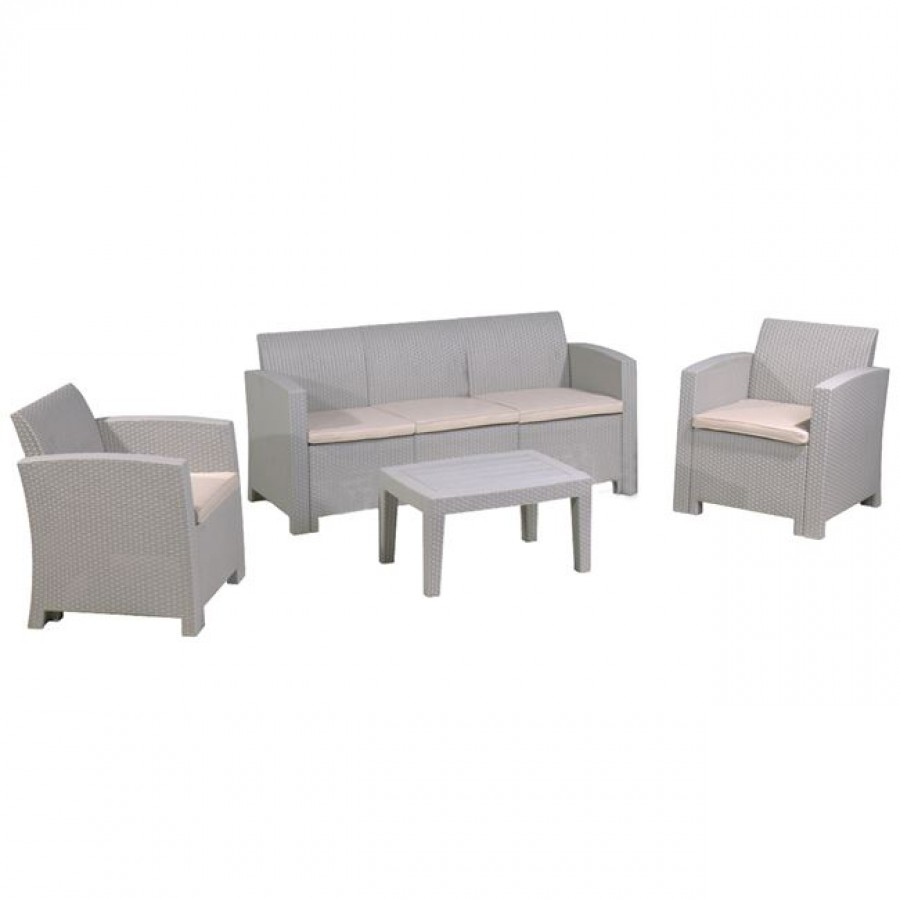 ΣΑΛΟΝΙ ΚΗΠΟΥ SAVANNA 3ΘΕΣΙΟΣ ΚΑΝΑΠΕΣ (SAND GREY)
