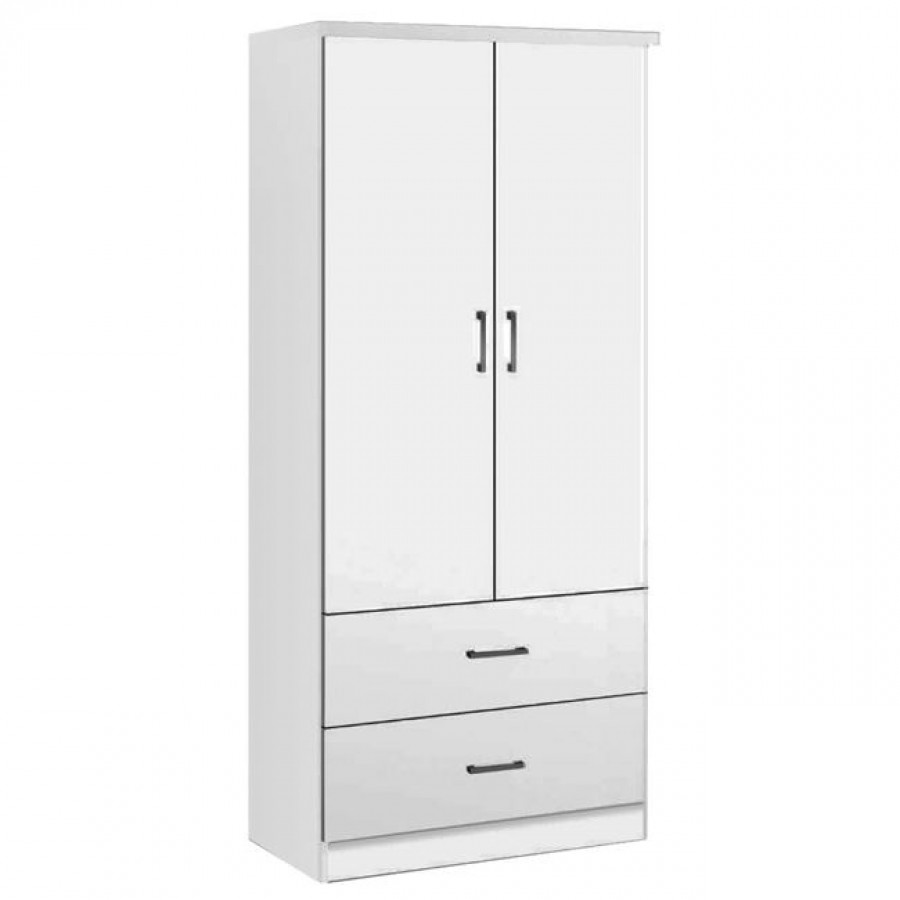 Ντουλάπα 2 Φύλλα ΜΕ ΣΥΡΤΑΡΙΑ (WHITE)
